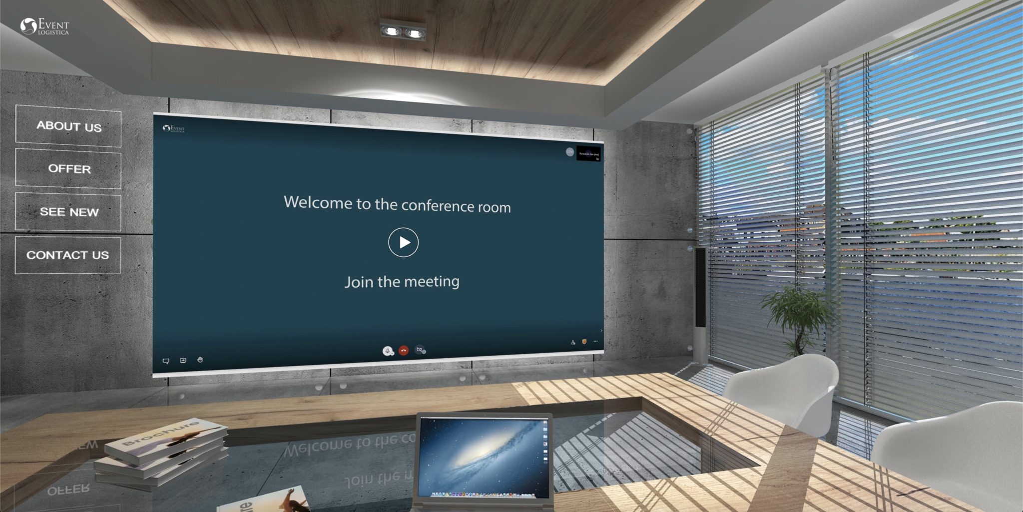 Virtual conference room – Videoconferencing – Event Logistica – Fair Stands